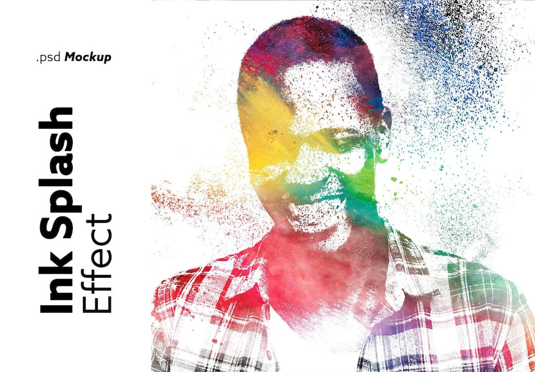 Ink Splash Photo Effect / Ink Paint Photo Effect for Photoshop / Spray ...