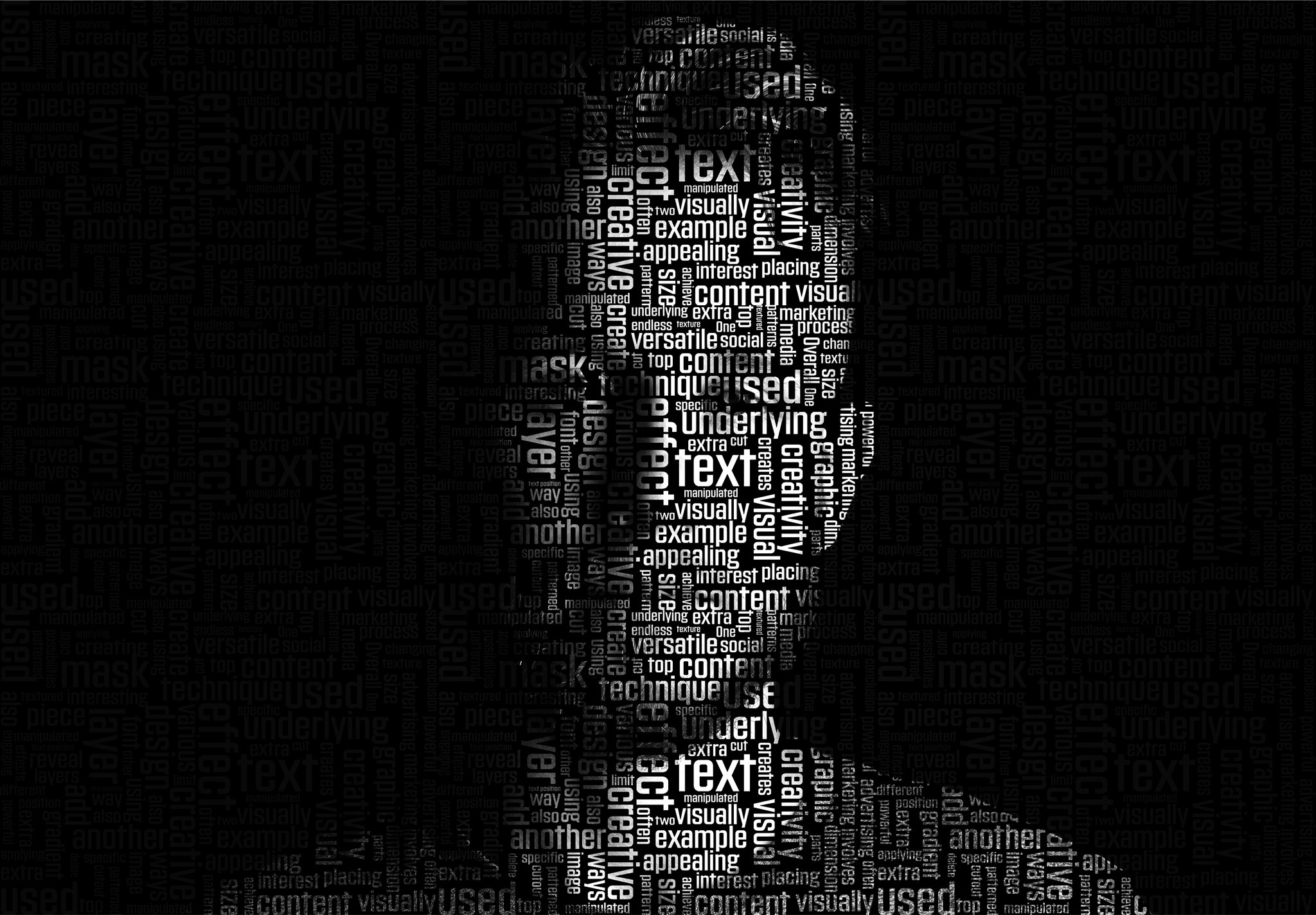 Text Portrait Masking Effect for Photoshop / Text Portrait Effect ...