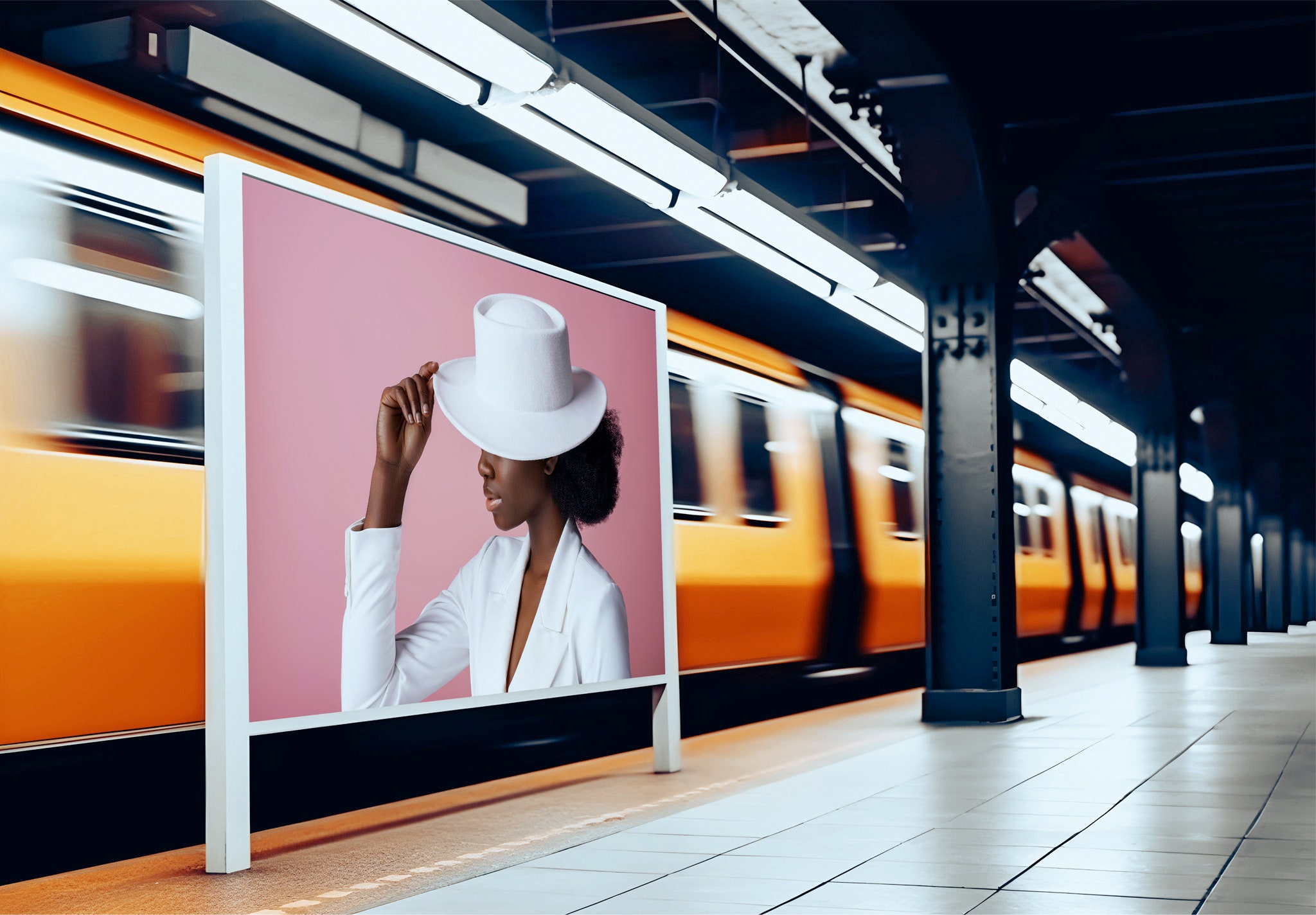 Subway Billboard Mockup / Subway Advertising Sign Mockup/ Horizontal ...