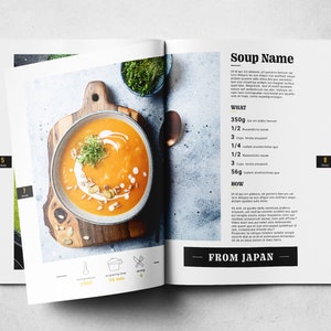 Cookbook Layout Template / Canva Recipe Book Template / Cookbook ...