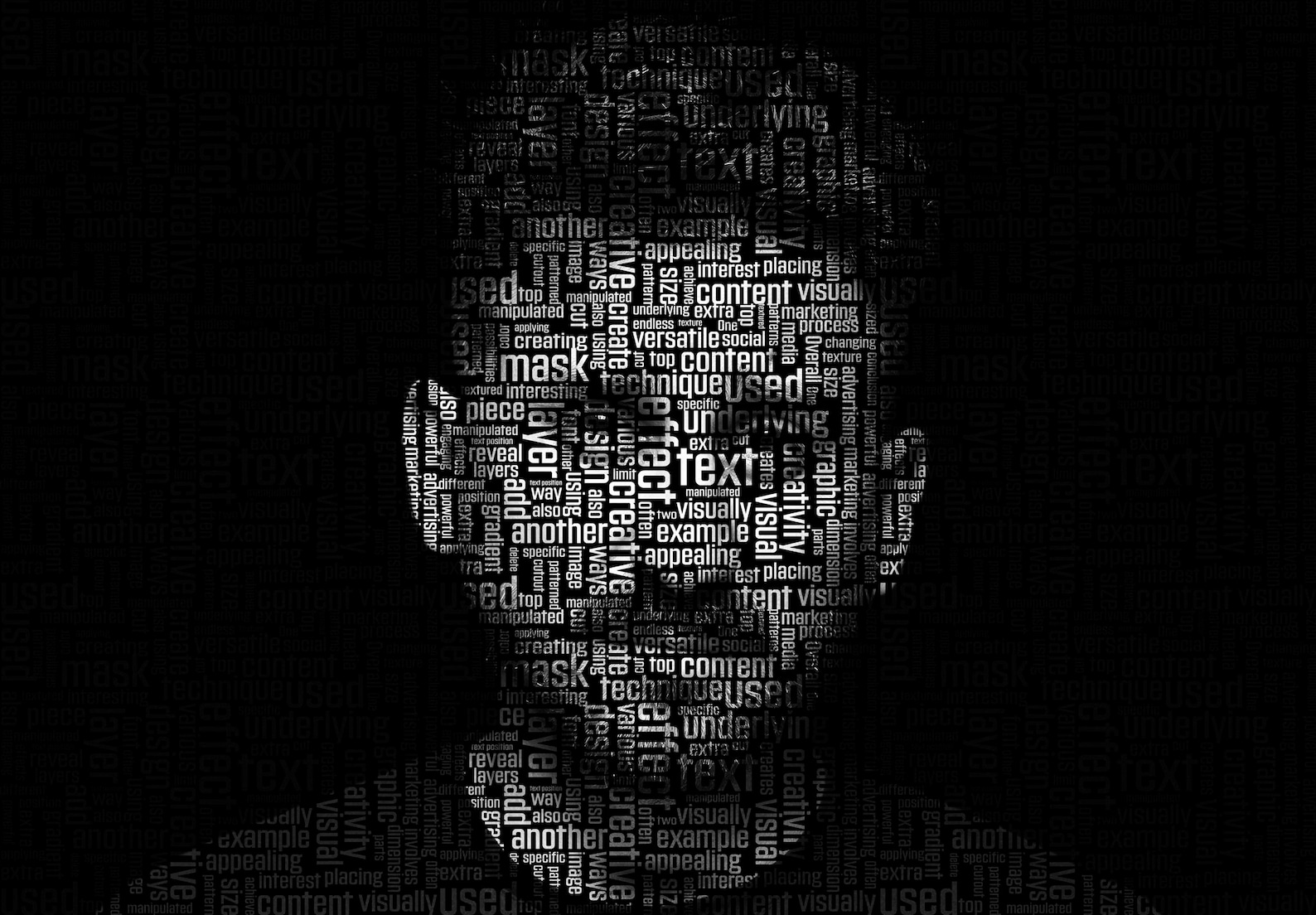 Text Portrait Masking Effect for Photoshop / Text Portrait Effect ...