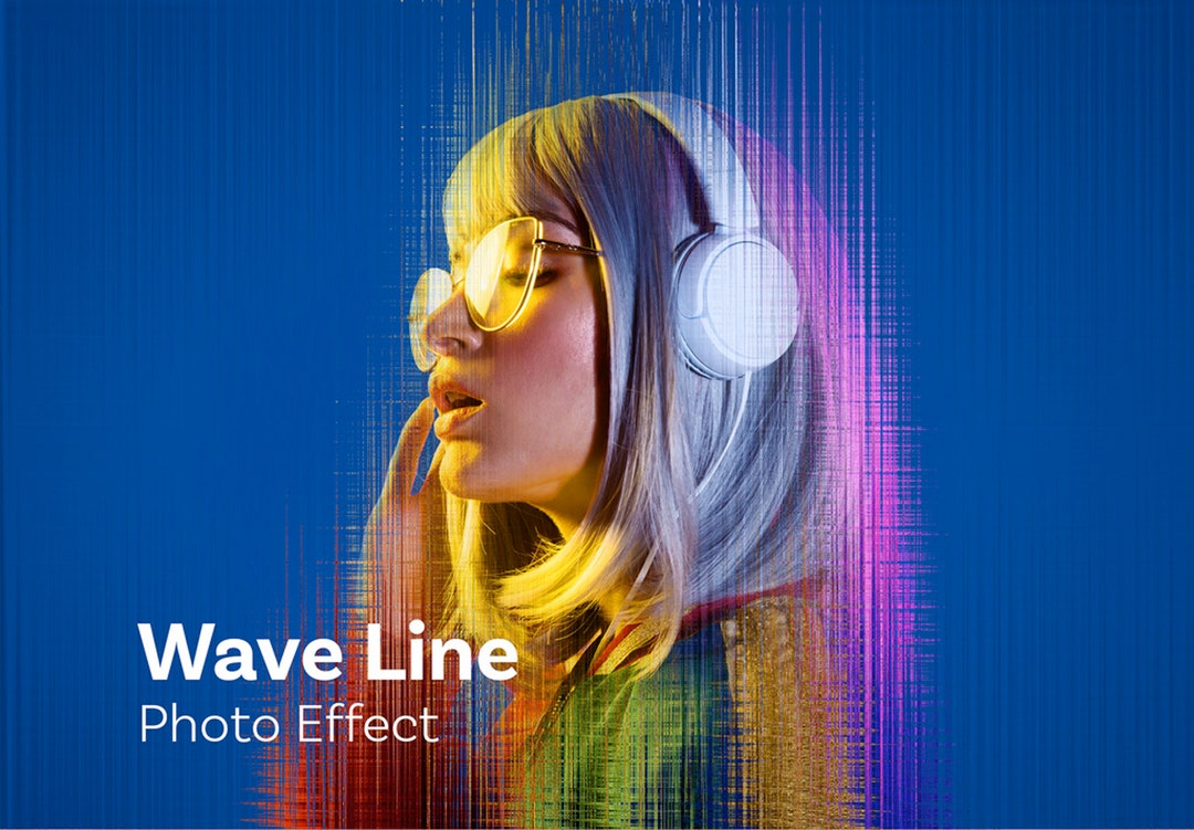 Wave Line Photo Effect for Photoshop / Wave Line Layer Style Template ...
