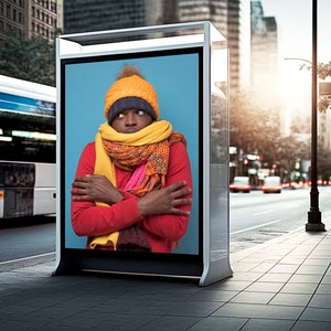 Street Advertisement Banner Mockup / Marketing Billboard / Bus Station ...