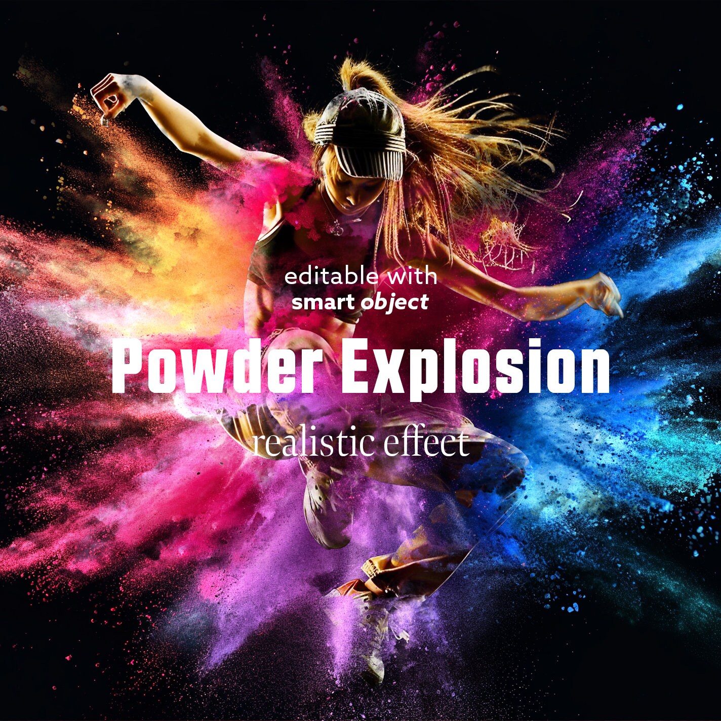Powder Explosion Photoshop Effect / Multicolored Powder Explosion Photo ...