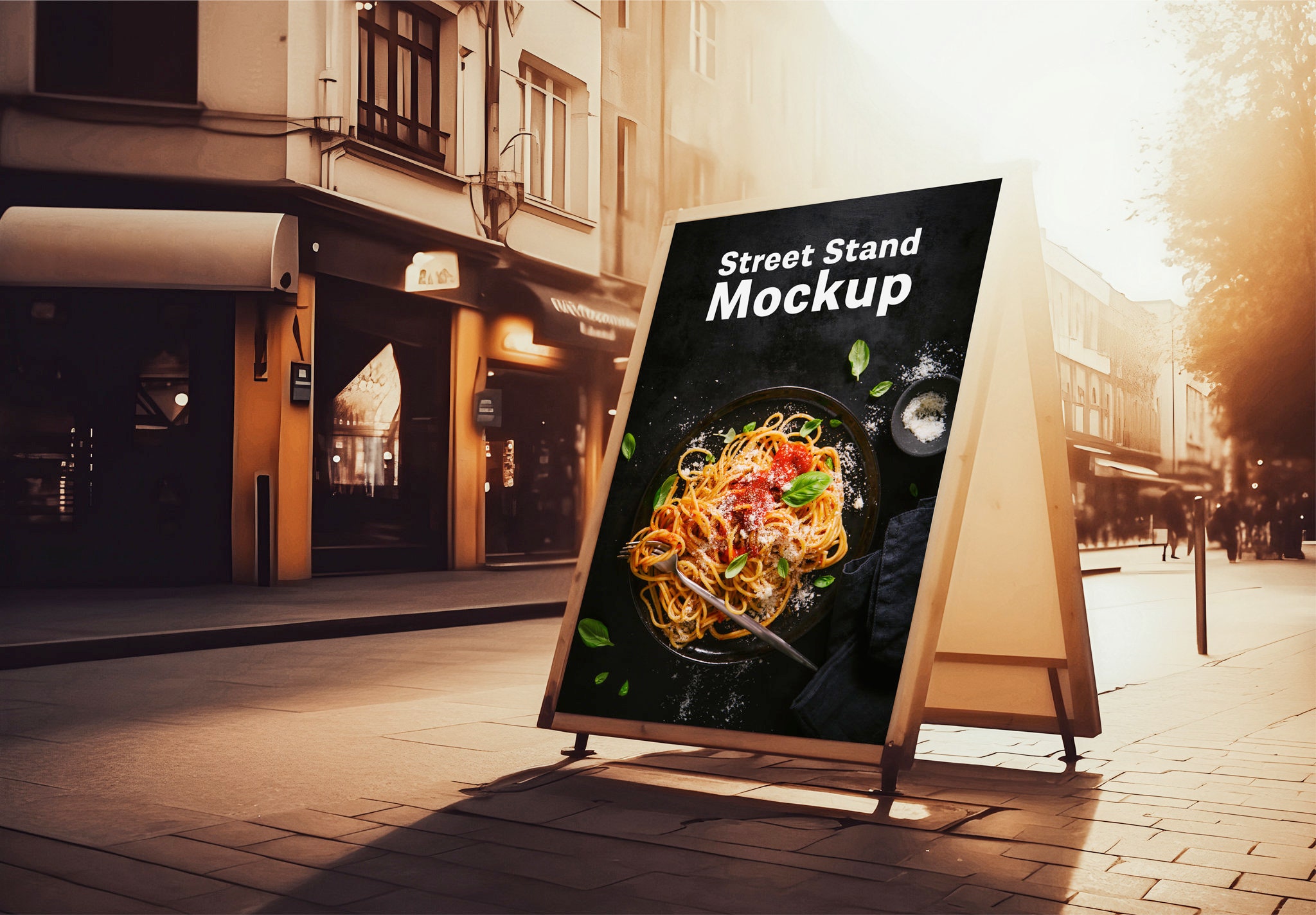 Street Advertisement Stand Mockup / Marketing Sign Board / Street ...