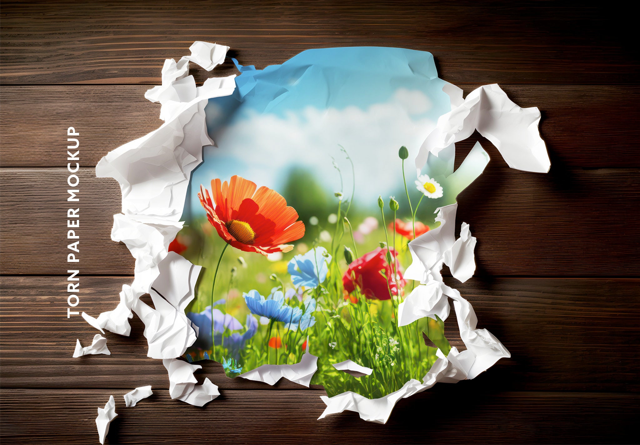Torn Paper Mockup / Ripped Paper Effect for Photoshop / Damaged Paper ...