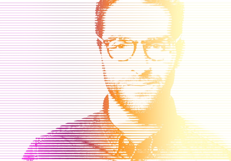 Line Distortion Photo Effect / Gradient Color Line Distortion Photo ...