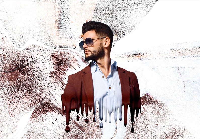 Dripping Color Effect for Photoshop / Dripping Colors Effect Template ...