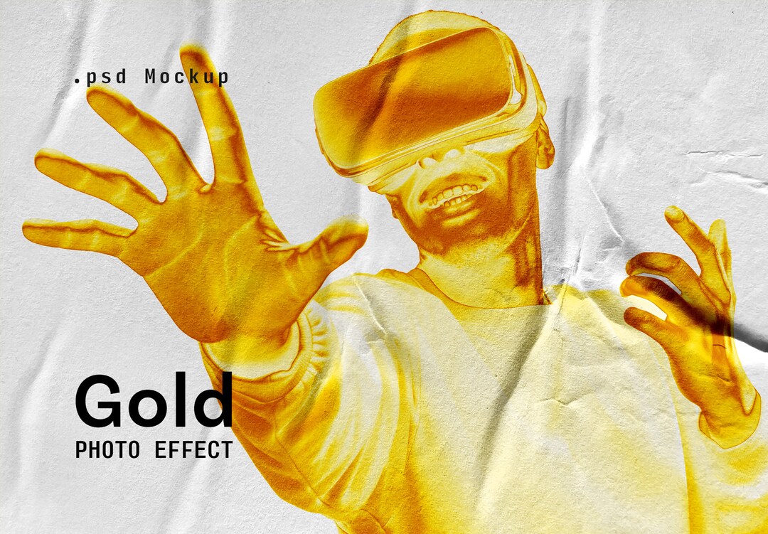 Golden Photo Layer Style for Photoshop / Gold Image Effect / Gold Photo ...
