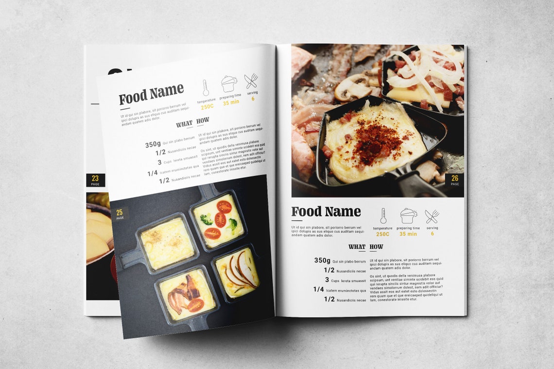 Cookbook Layout Template / Canva Recipe Book Template / Cookbook ...
