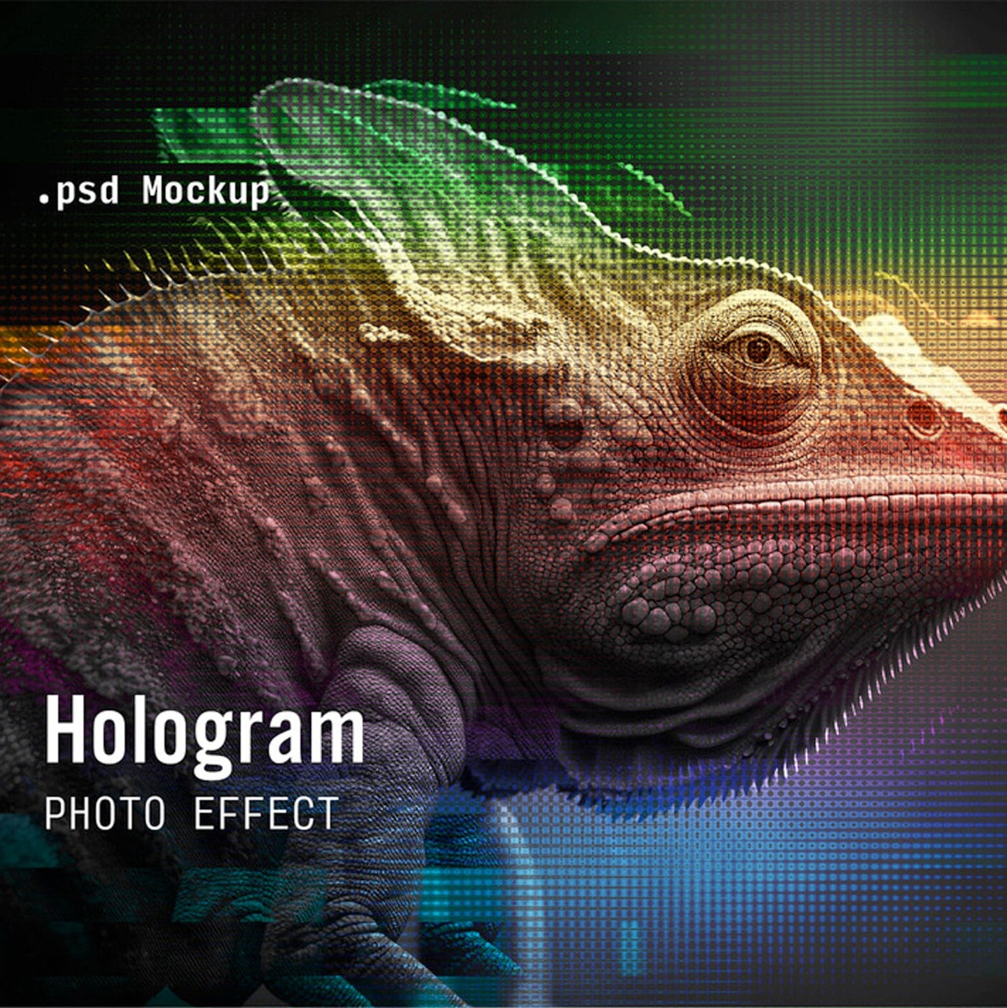 Hologram Photo Effect/holo Light Photo Style for Photoshop / Hologram ...