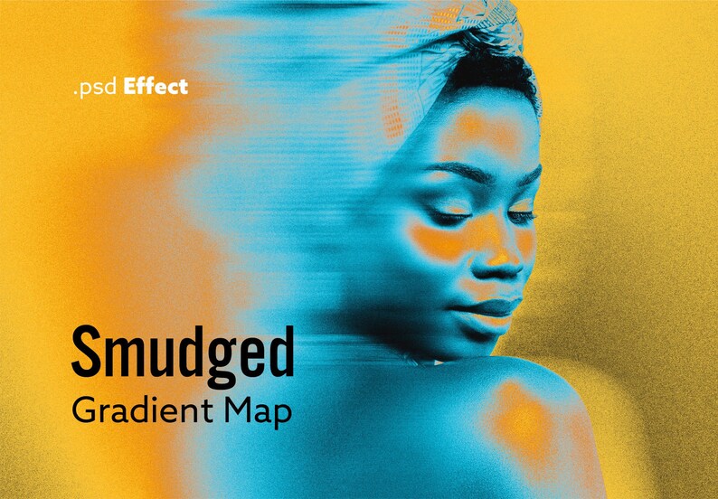 Smudged Gradient Map Photo Effect / Photoshop Smudged Color - Etsy