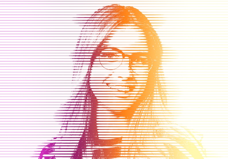 Line Distortion Photo Effect / Gradient Color Line Distortion Photo ...