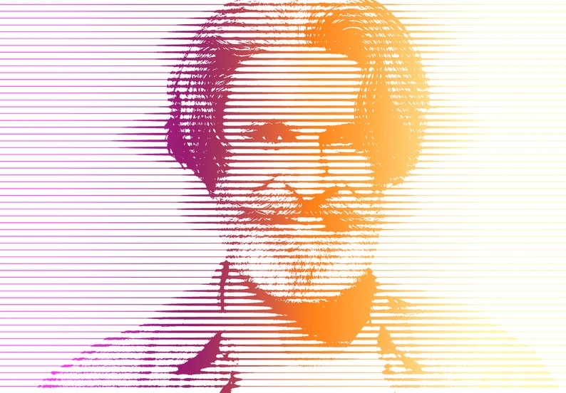 Line Distortion Photo Effect / Gradient Color Line Distortion Photo ...