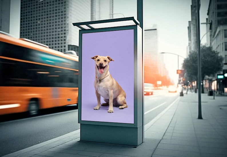 Street Advertisement Banner Mockup / Marketing Billboard / Bus Station ...