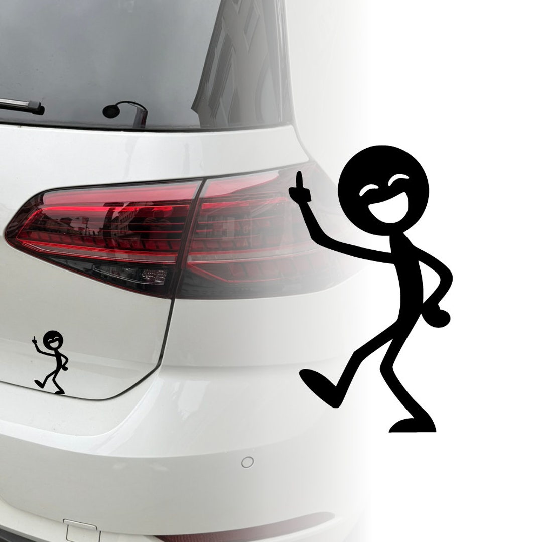 Car Sticker Stick Figures Middle Finger Figure Funny Car Stickers ...