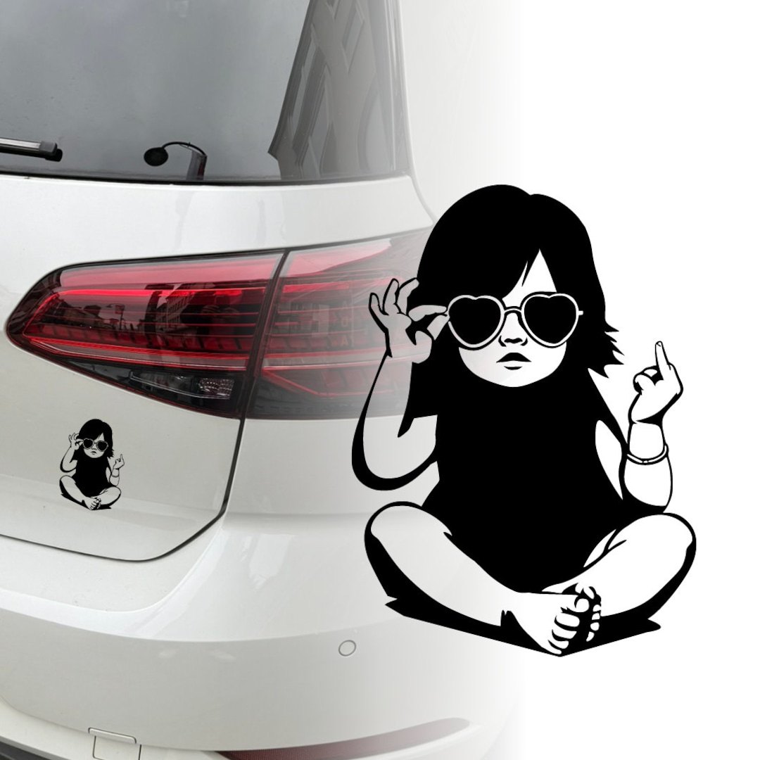 Car Sticker | Baby Middle Finger | Car Sticker | Rear Window | Trunk ...