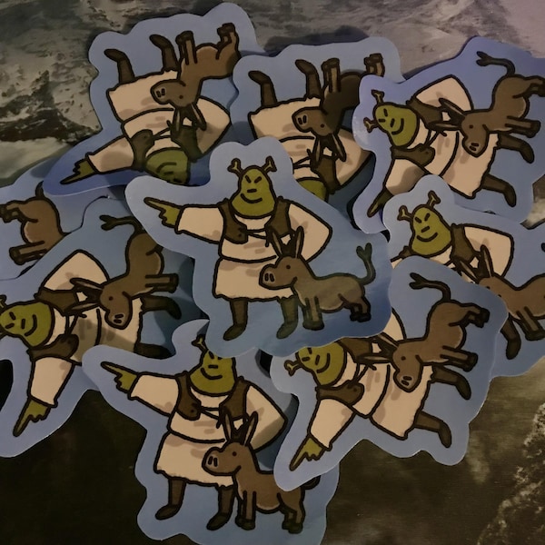 Shrek and Donkey Sticker - Etsy