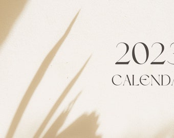Printable Minimalist Calendar 2023 | Letter Size - Etsy