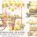 Lemonade Stand Clipart, Watercolor Lemonade Stand, Lemons, Digital Art ...