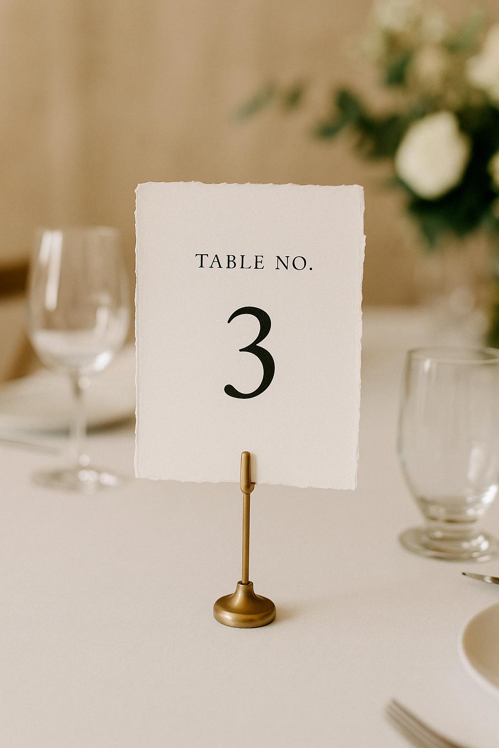 Table Numbers Made on Handmade Paper. Wedding Table Mumbers ...