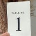 Table Numbers Made on Handmade Paper. Wedding Table Mumbers ...