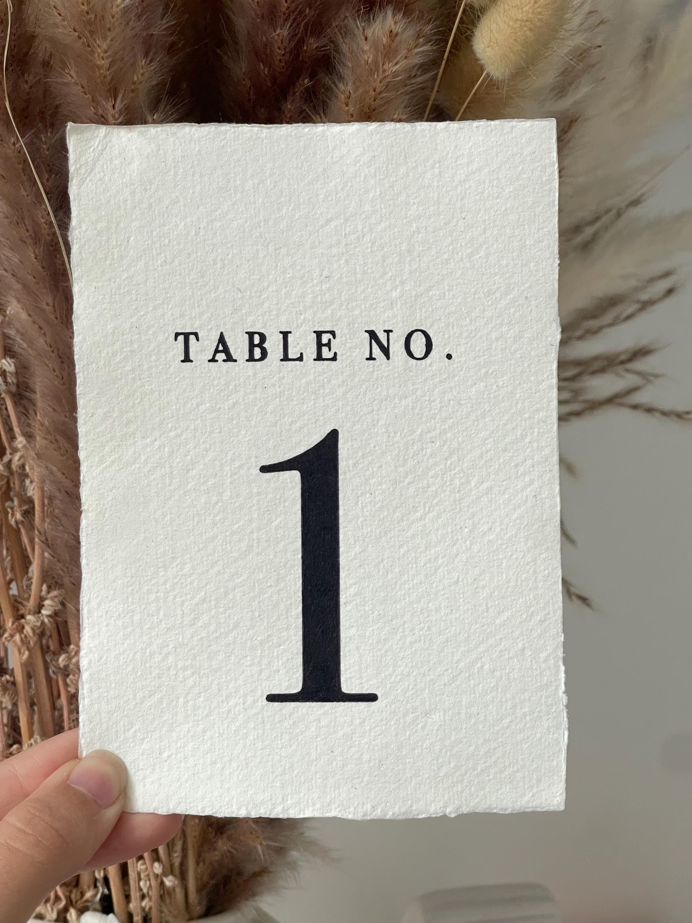 Table Numbers Made on Handmade Paper. Wedding Table Mumbers ...