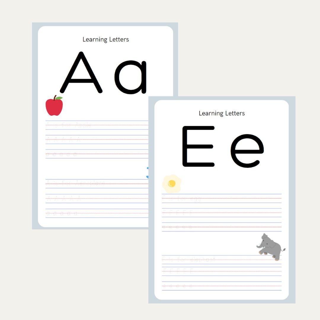 Printable Kindergarten Simple Trace and Learn Alphabet - Etsy