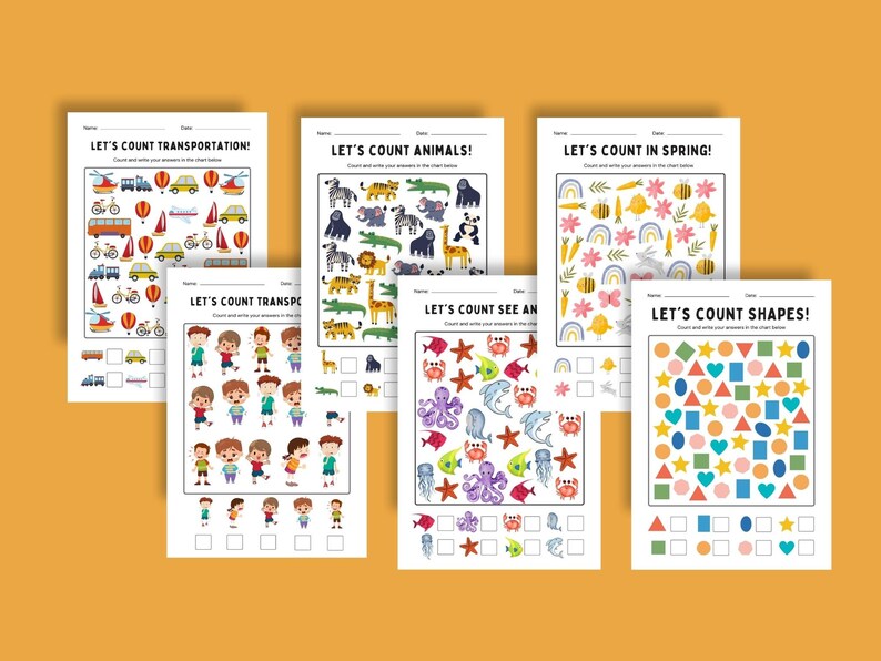 Instantly Printable Counting Worksheets Counting Printable Activitiy ...