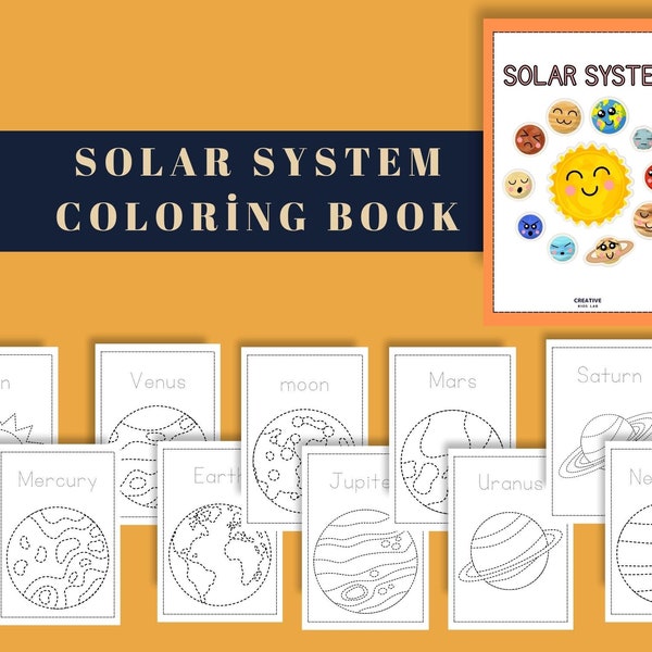Printable Coloring Solar System - Etsy