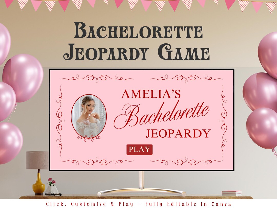 Retro Bachelorette Party Jeopardy Game I Editable Canva Presentation ...