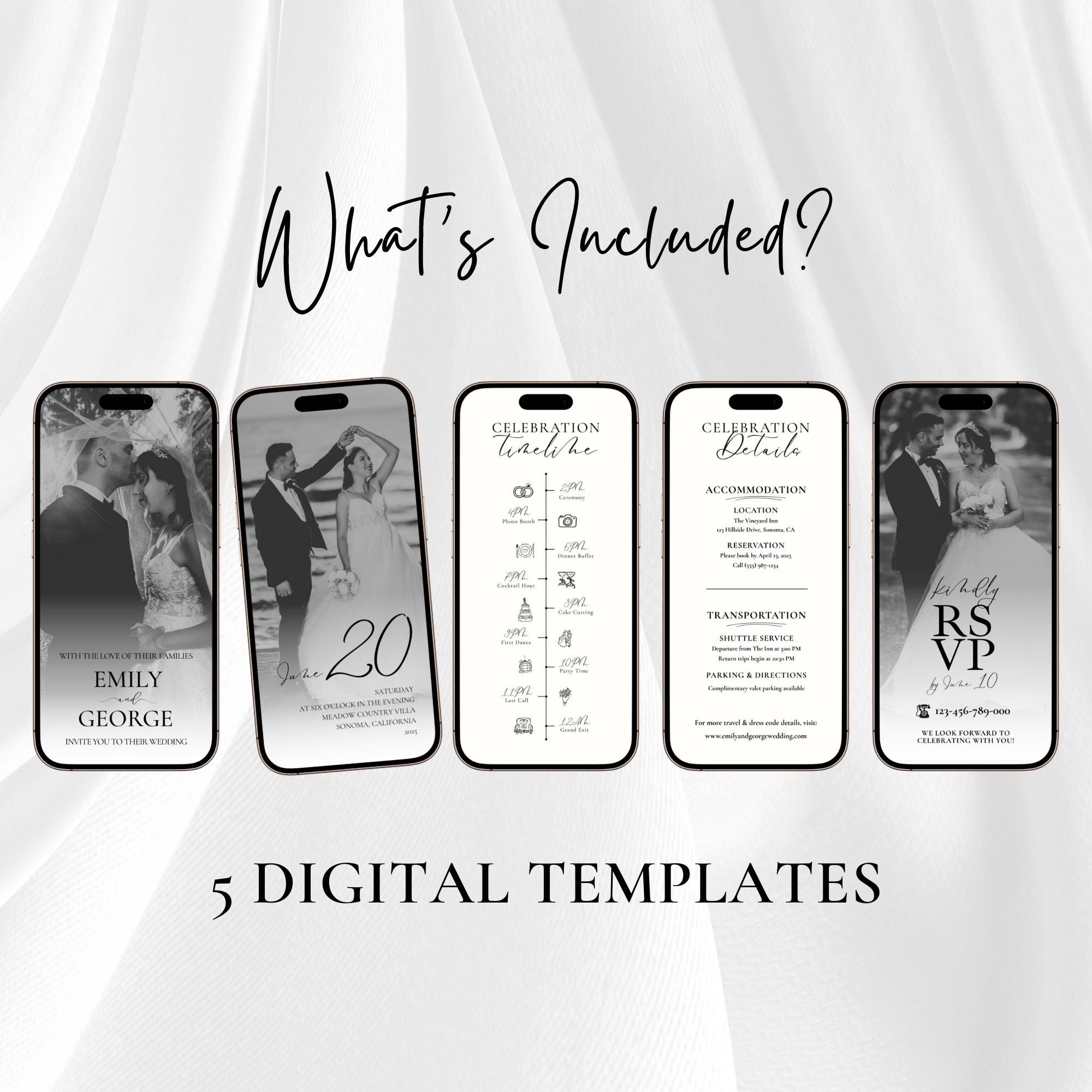 Digital Wedding Invitation Template, Animated Wedding Invite With Photo ...