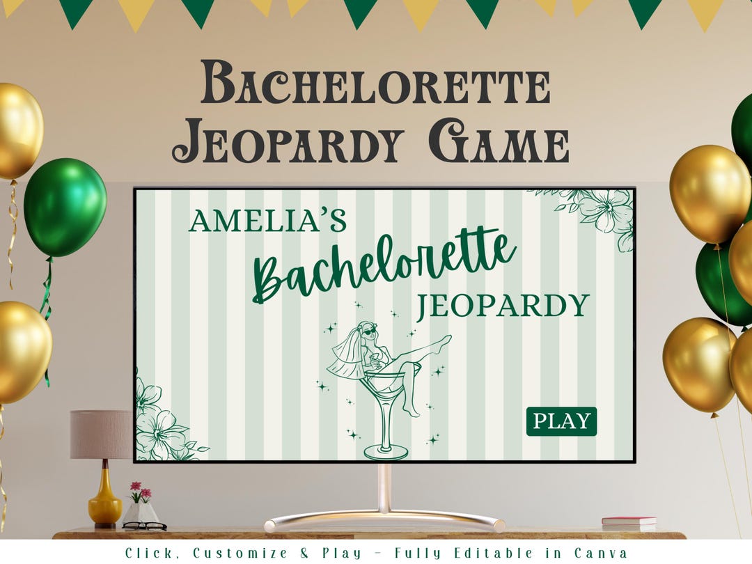 Retro Bachelorette Party Jeopardy Game I Editable Canva Presentation ...