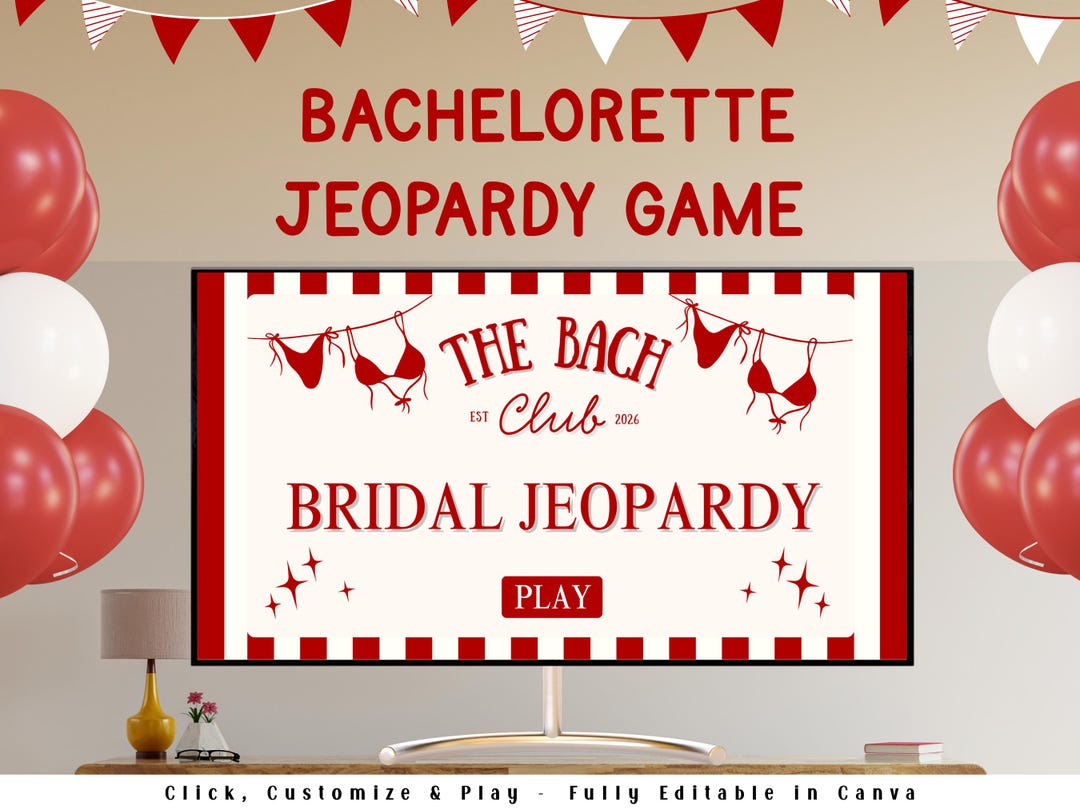 Bach Club Bachelorette Jeopardy Game Template, Bridal Party Game, Girls ...