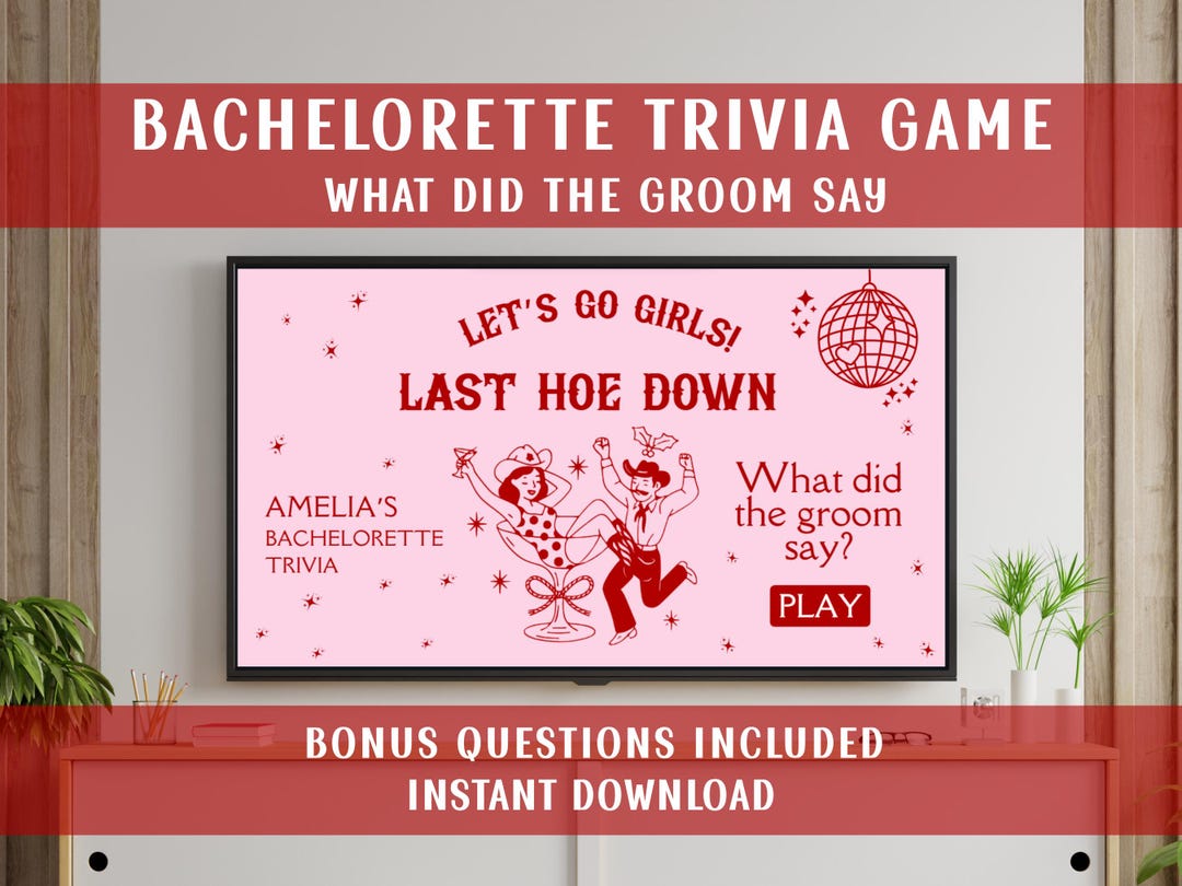 Editable Groom Trivia Bachelorette Game: Last Rodeo, Last Hoe Down ...