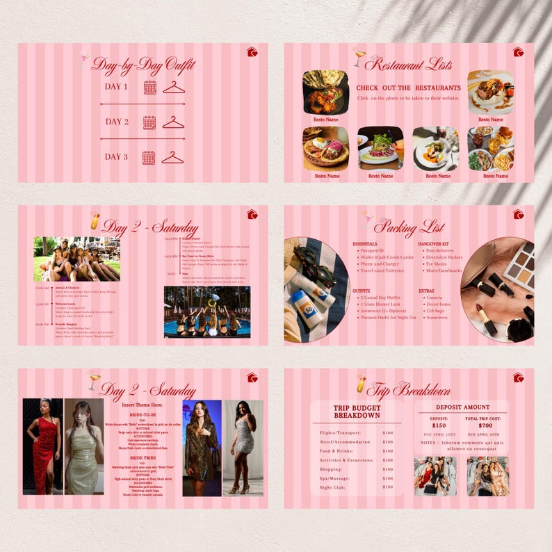 Bachelorette Powerpoint Itinerary Template, Bachelorette Weekend ...