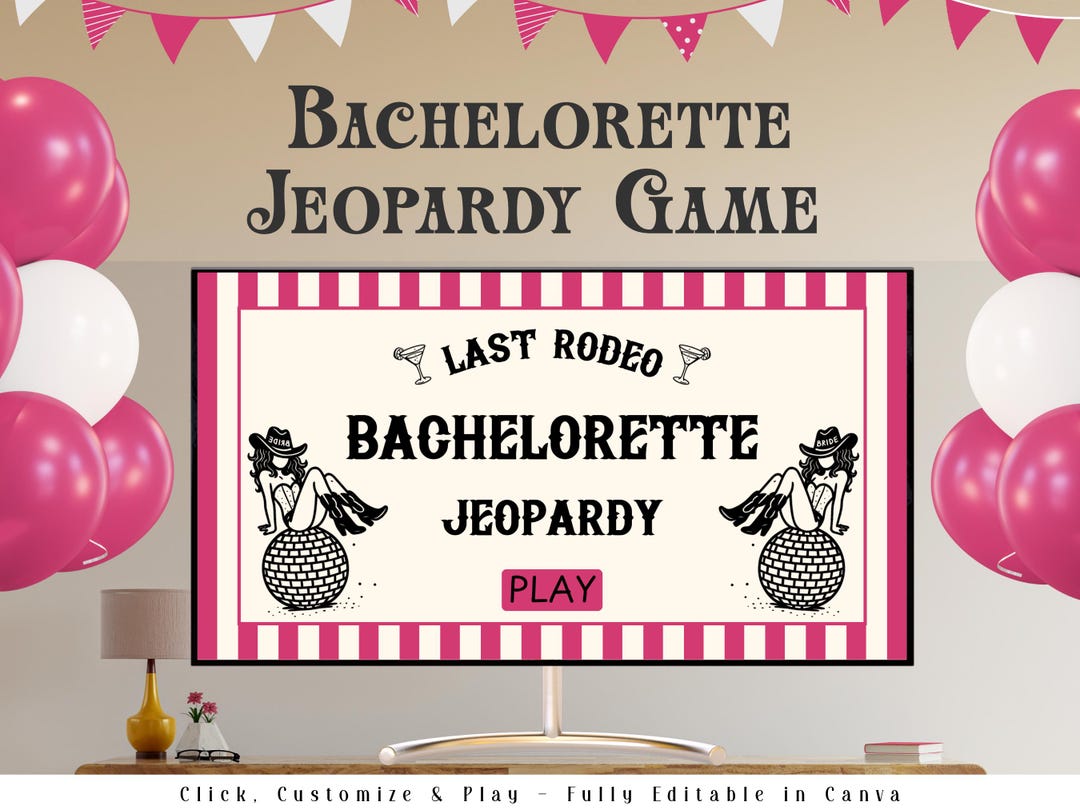 Last Rodeo Bachelorette Party Jeopardy Game I Editable Canva ...