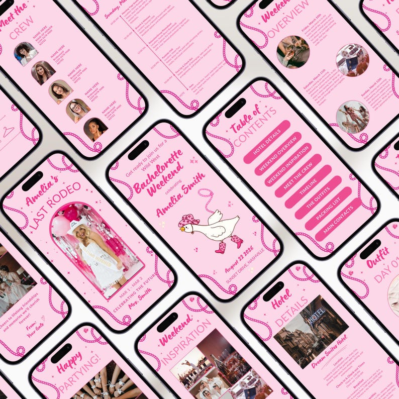 Last Rodeo Bachelorette Party Itinerary Template, Digital Invitation ...