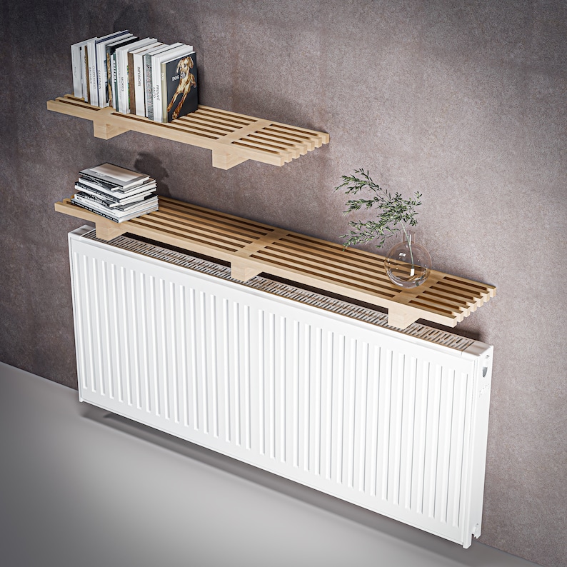 Floating Radiator Cover Shelf, Custom Size Floating Wooden Shelf ...