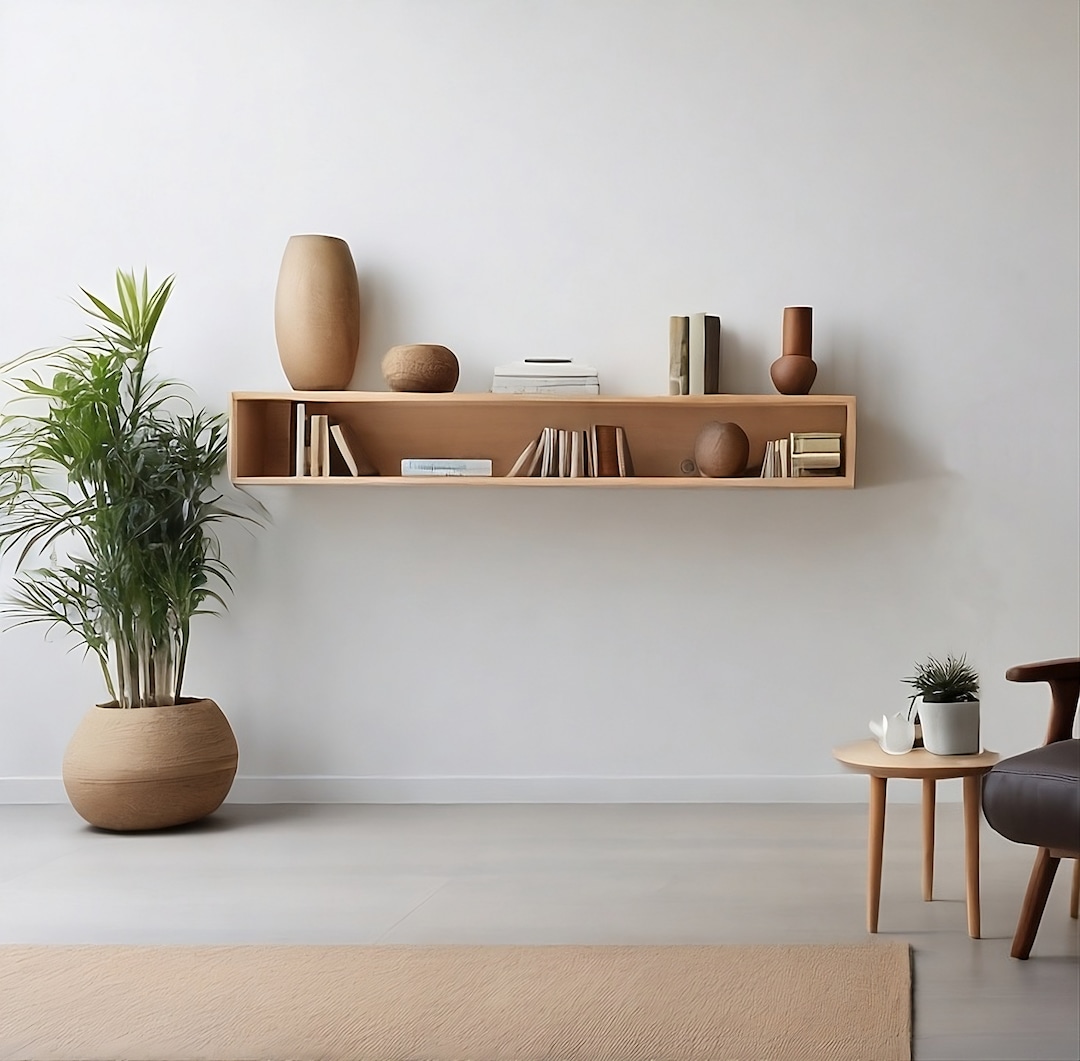 Floating Console Table, Solid Wood Entryway Table, Bedside Wooden Table ...