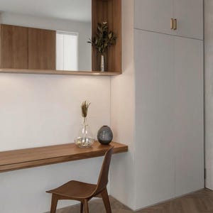 Customizable Solid Wood Floating Desk: Alcove Niche Table, Wall Mounted ...