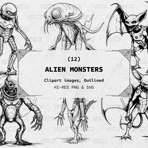 Monster Clip Art - Etsy