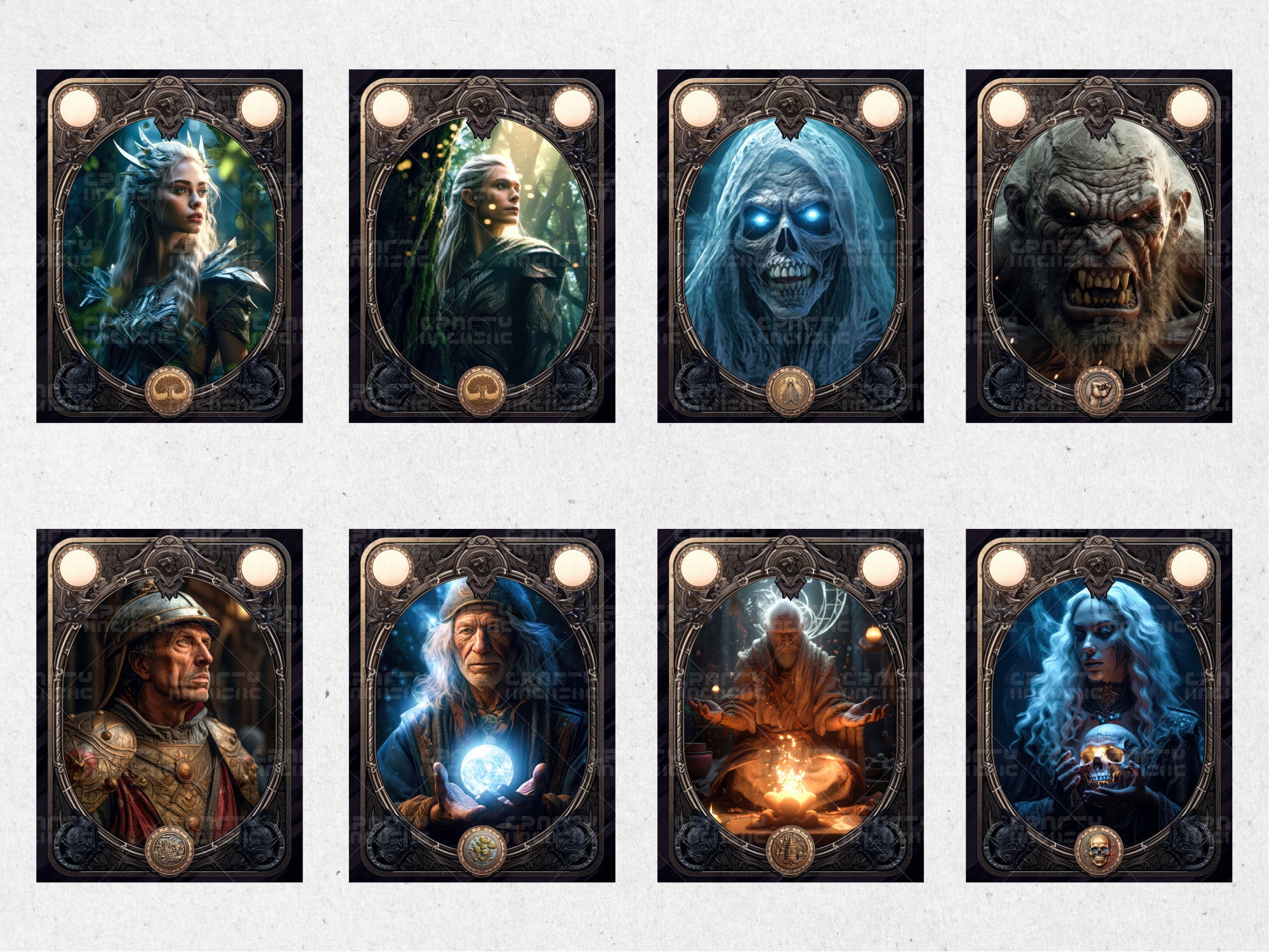 32 RPG Class Cards Printable Hi-res JPG, Digital Download Set 1, Vol. 1 ...