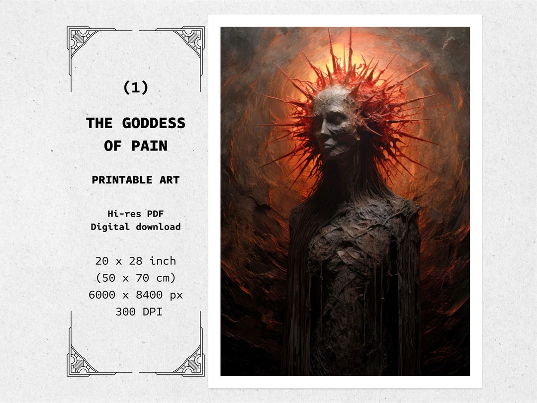 The Goddess of Pain - Dystopian Surreal Printable Wall Art, Digital ...