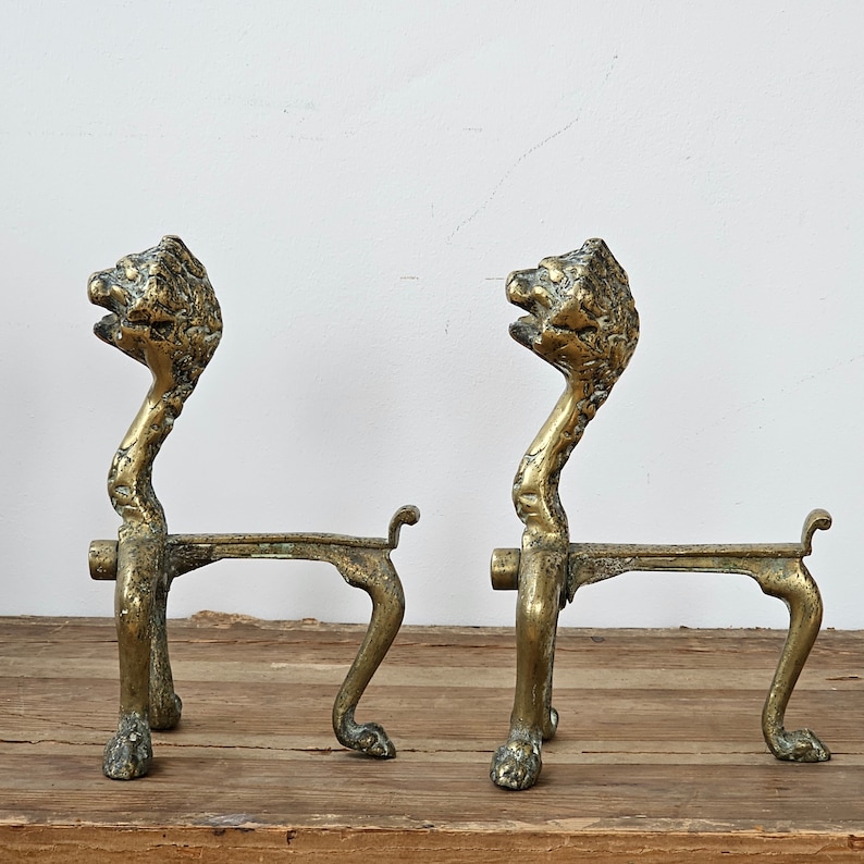 Pair of Victorian Andirons or Fire Dogs for Fireplace - Etsy