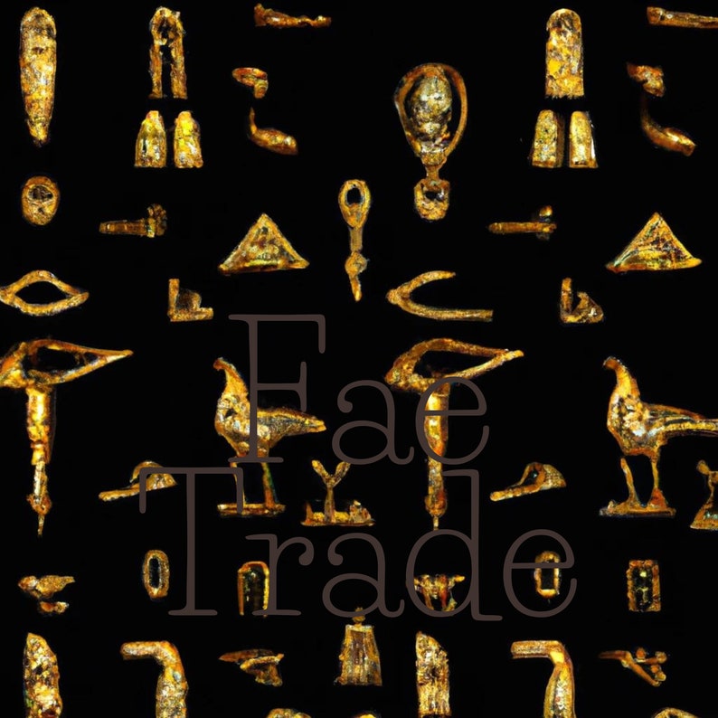 Egyptian Hieroglyphics Digital Paper, Scrapbook Paper 12 Designs 12in X ...
