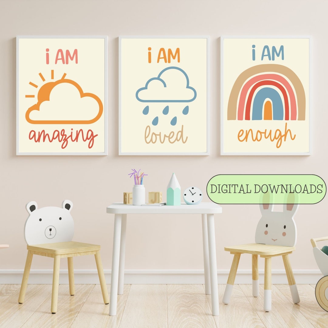 Affirmations for Kids, Classrooms, I Am Affirmations, Playroom Poster ...