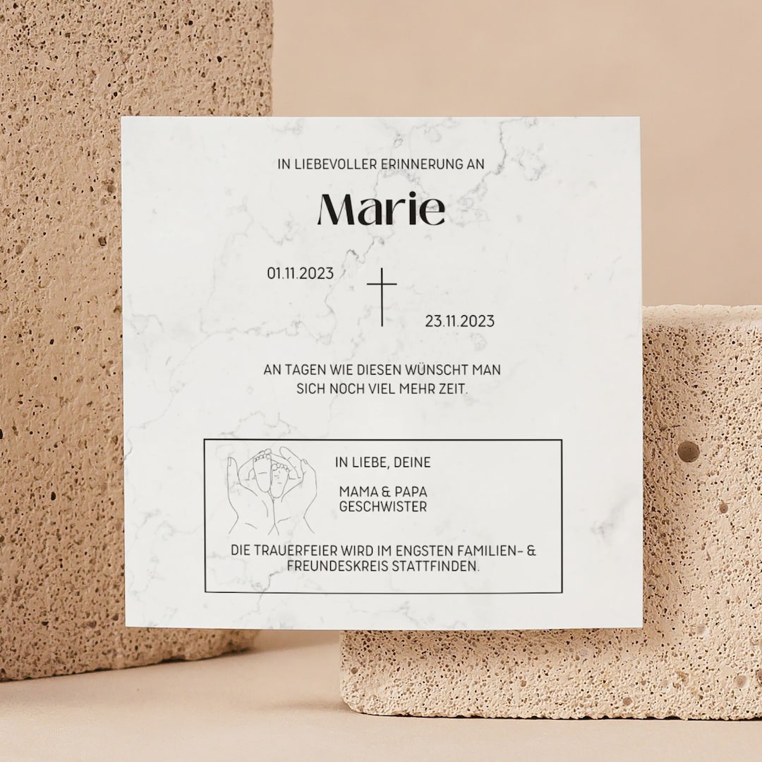 Funeral Notice Child for the Newspaper or Digital - 92 Mm X 92 Mm ...