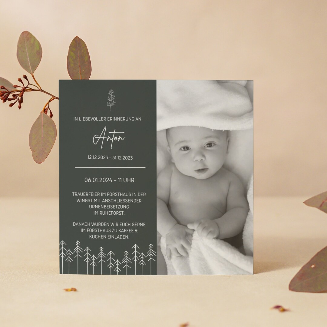 Funeral Invitation for Child & Baby Funeral Service Invitation Cards ...