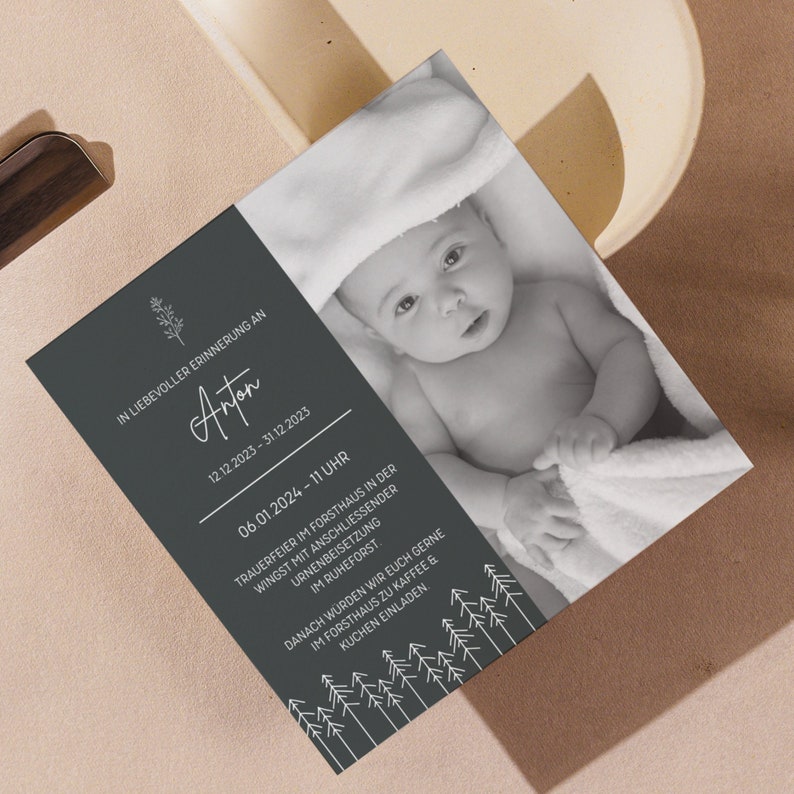 Funeral Invitation for Child & Baby - Funeral Service Invitation Cards ...